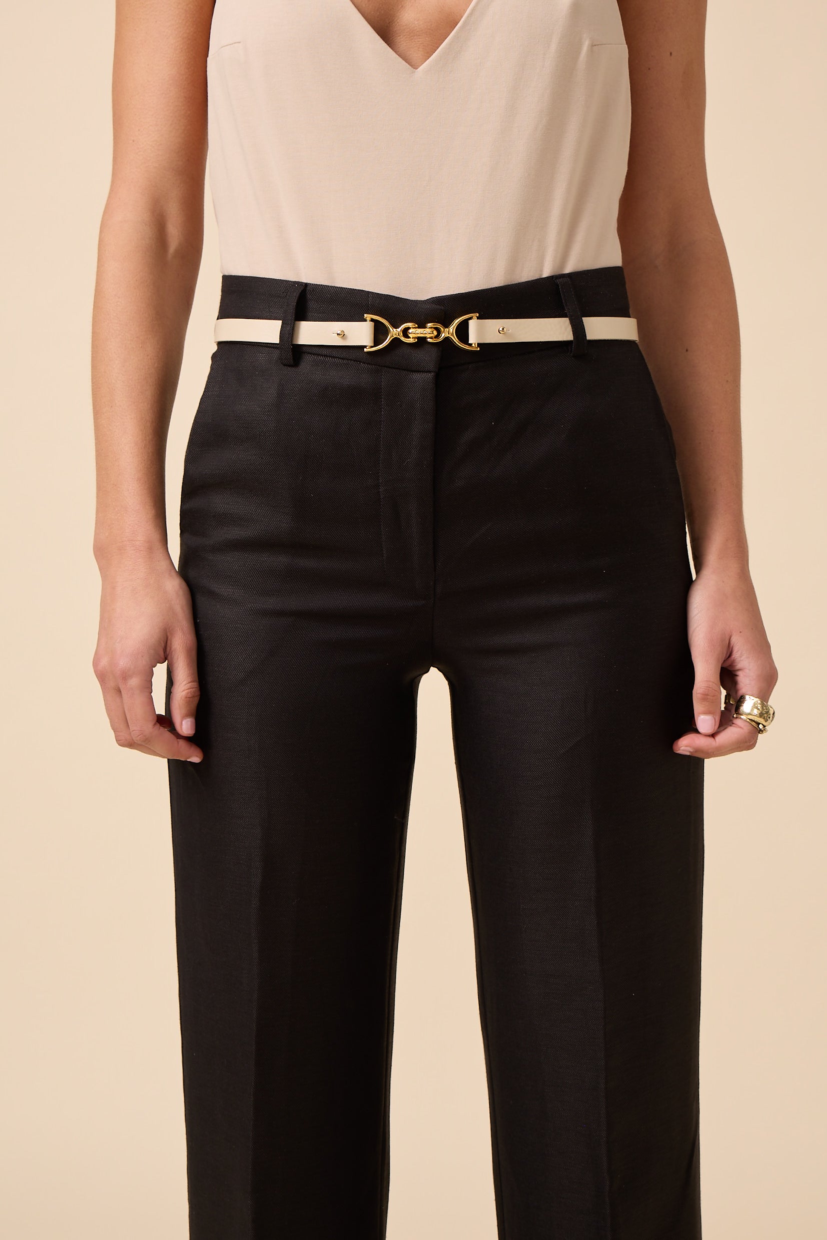 Vienna Belt - Cream Leather – The F L A T I R O N Label