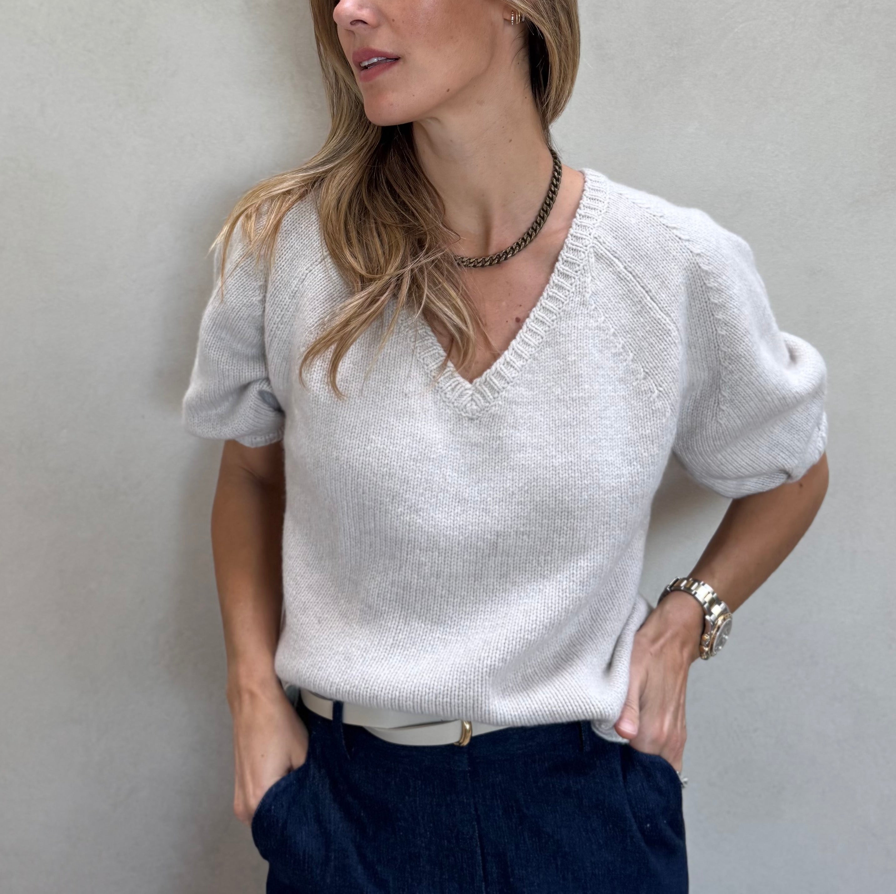Cashmere Silk Wool Top Natural – The F L A T I R O N Label